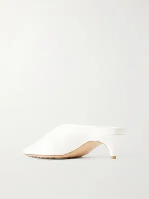 Bottega Veneta Vesta Leather Mules - White