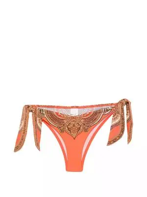Zimmermann Paisley Print Tie-side Bikini Bottoms - Orange