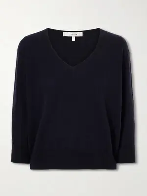 THE ROW Orchidea Cashmere Knit V-neck Sweater