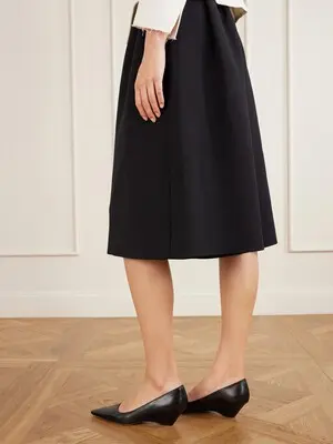 THE ROW Fauna Wool-twill Knee-length Wide-leg Shorts