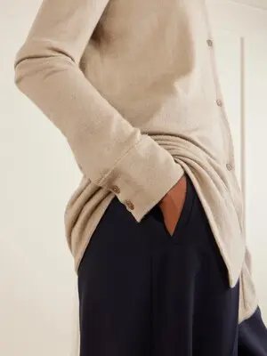 THE ROW Ocari' Cashmere And Silk-blend Polo Knit