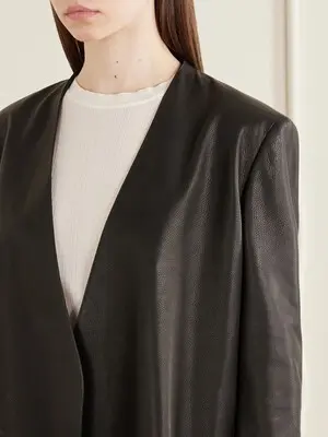 THE ROW Clarisa Leather Knee-length Coat
