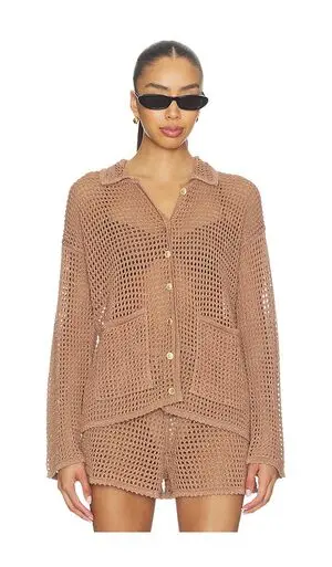 L'Agence Mariana Pointelle Knit Shirt