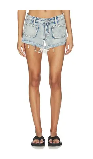 ONETEASPOON Retro Dukes Low Waist Mini Denim Shorts - Hendrixe