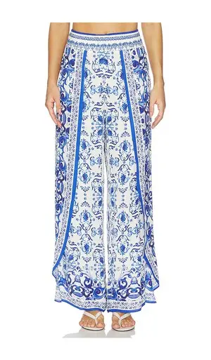Alice + Olivia Palazzo Pants With Blue Print - Soltice