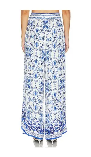 Alice + Olivia Palazzo Pants With Blue Print - Soltice