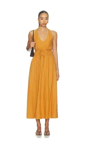 Paige Halterneck Maxi Dress With Drawstring Waist - Monarch