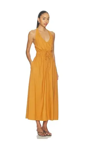 Paige Halterneck Maxi Dress With Drawstring Waist - Monarch