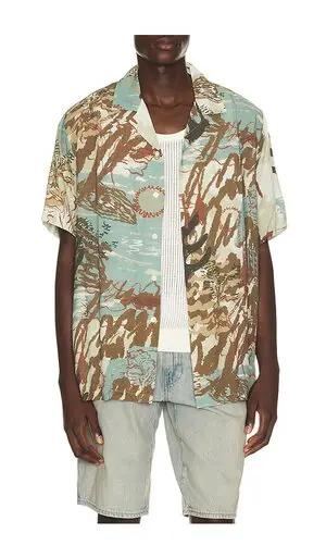 Oas Montara Rocco Shirt In Slate,beige