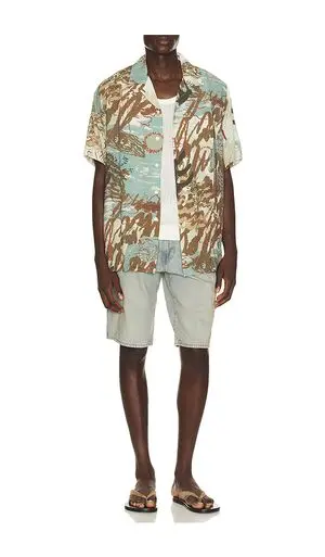 Oas Montara Rocco Shirt In Slate,beige