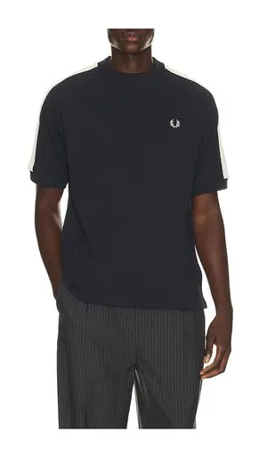 Fred Perry Cable Taped T-shirt In Blue