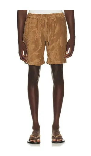 Oas Porto Textured Terrycloth Shorts - Light Brown