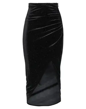 Patrizia Pepe Velvet Midi Skirt With Glitter And Side Slit