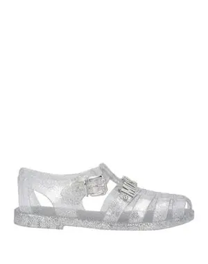 Moschino Rubber Fisherman Sandals With Appliqués - Silver