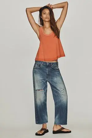 PILCRO Cotton Knit Swing Tank Top - Rust
