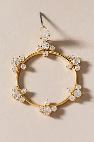 Nadri Frontal Crystal Hoop Earrings