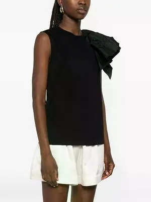 Max Mara Sleeveless Top With Ruffled Shoulder Detail