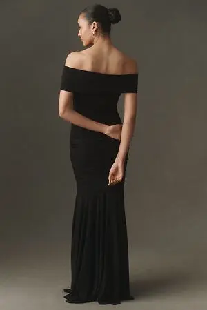 Norma Kamali Shirred Fishtail Gown