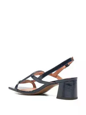 BIBI LOU Patent Leather Slingback Sandals - Blue