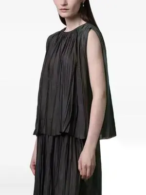 ROBERTO COLLINA Pleated Sleeveless Top