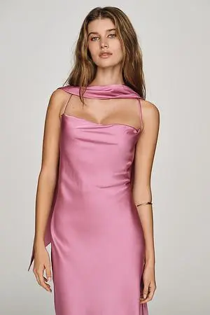 Maeve Scarf Midi Slip Dress - Crocus