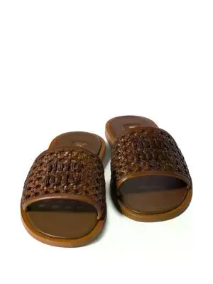Miu Miu Woven Leather Slides