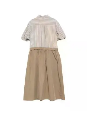 Dice Kayek Striped Shirt Dress With Sculptural Sleeves - Brown