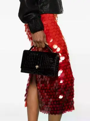 Alexander McQueen Skull Crocodile-effect Leather Tote Bag