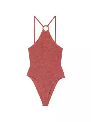 Hunza G Jasmine Crinkle-effect Swimsuit - Red