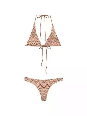 MC2 SAINT BARTH Sequined Bikini Top - Brown