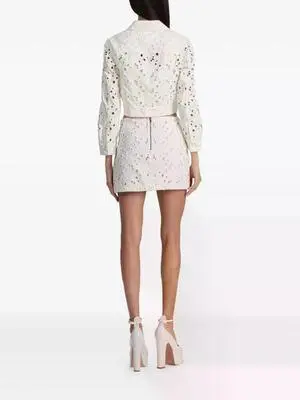 Alice + Olivia Riley Broderie Anglaise Skirt - White