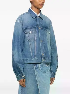 REPLAY Panelled Curved-sleeve Denim Jacket