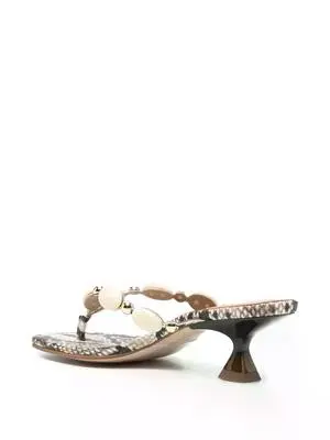 PEDRO MIRALLES Snake-effect Bead-embellished Sandals