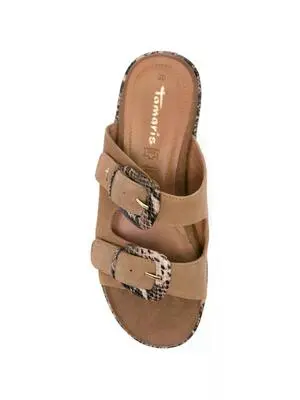 TAMARIS Snakeskin-effect Buckle-fastening Sandals