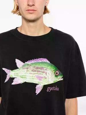 MELT Gyotaku-print Cotton T-shirt