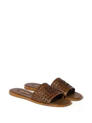 Miu Miu Woven Leather Slides