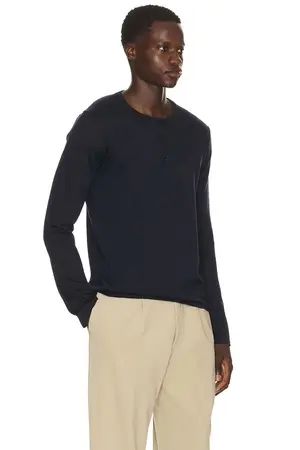 THE ROW Ayan Top Fine Knit Cashmere Silk Quarter Button Henley