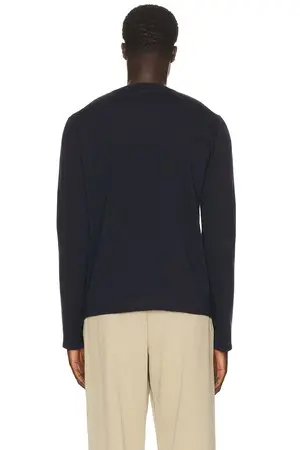 THE ROW Ayan Top Fine Knit Cashmere Silk Quarter Button Henley