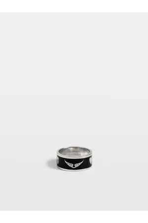 Zadig&Voltaire Brass Enamel Ring With Zv Logo - Silver