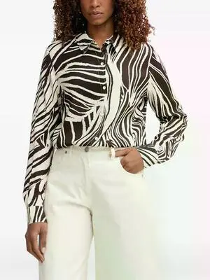 Guess Zebra-print Long-sleeve Shirt - Brown