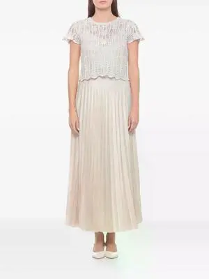 D.exterior Crochet-knit Pleated Maxi Dress