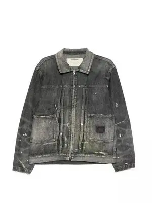 NEIGHBORHOOD Distressed Paint-splatter Denim Jacket