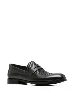 ALBERTO GOZZI Woven Panel Penny Loafers