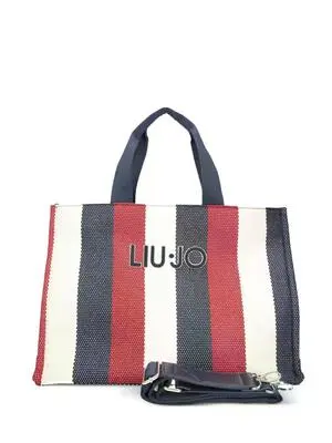 Liu Jo Striped Logo-patch Tote Bag - Blue