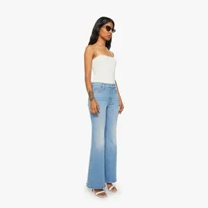 MOTHER Lil' Doozy Room Service High Rise Flare Jeans - Light Blue