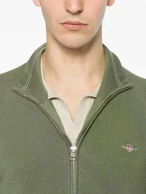 Gant Zip-up Waffle-knit Cardigan