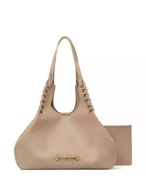 Moschino Shopper Tote Bag With Logo Plaque