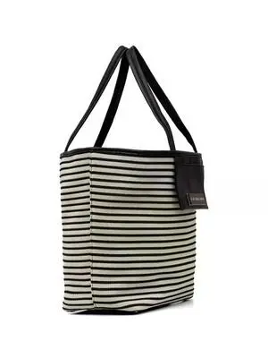 Lola Casademunt Striped Logo Plaque Tote Bag