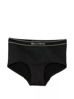 Marc O'polo Logo-waistband Ribbed Briefs - Black