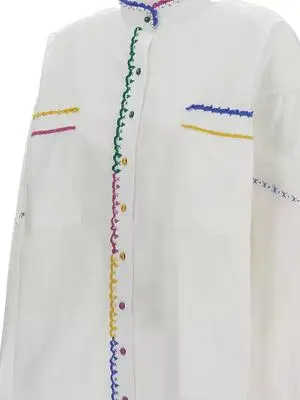 ESTRAFALARIO Imanzu Embroidered Trim Shirt - White